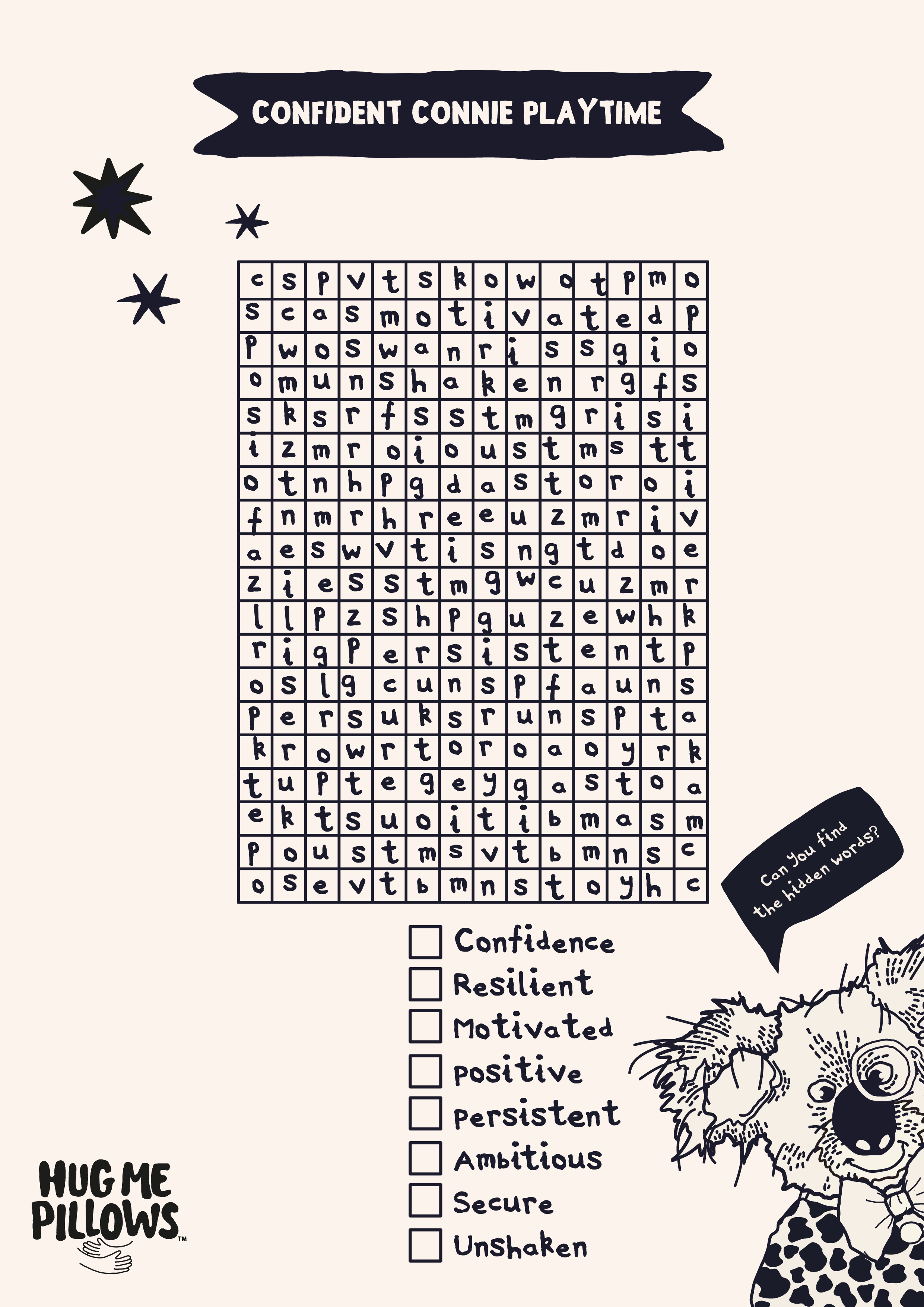 Confident Connie word search – The House of Fandango